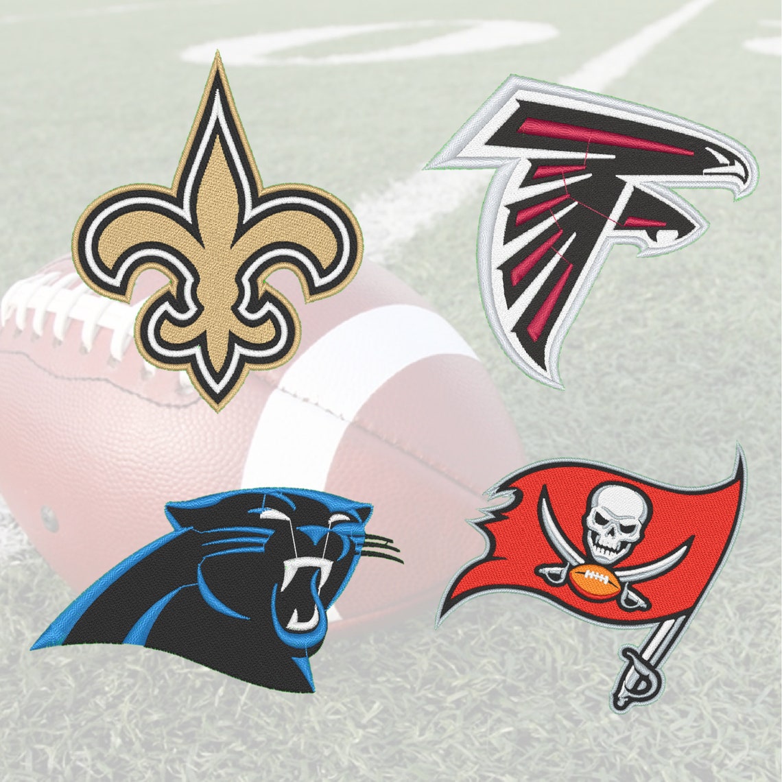 NFL Machine Embroidery Design Bundle 33 Designs Digital | Etsy