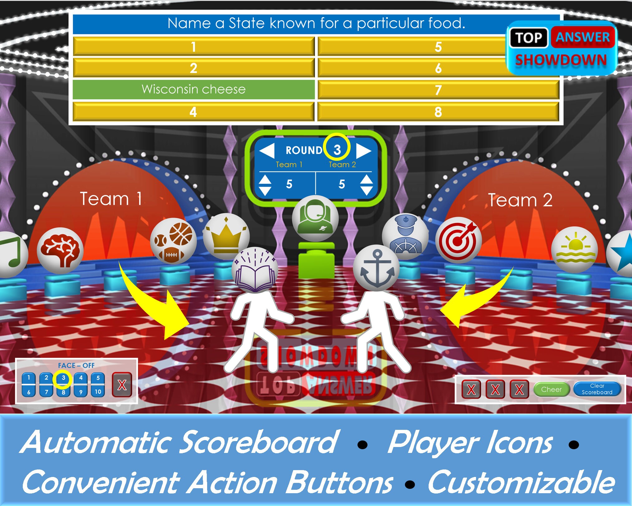 Top Answer Showdown PowerPoint Game on ZOOM Player Icons Automatic ...