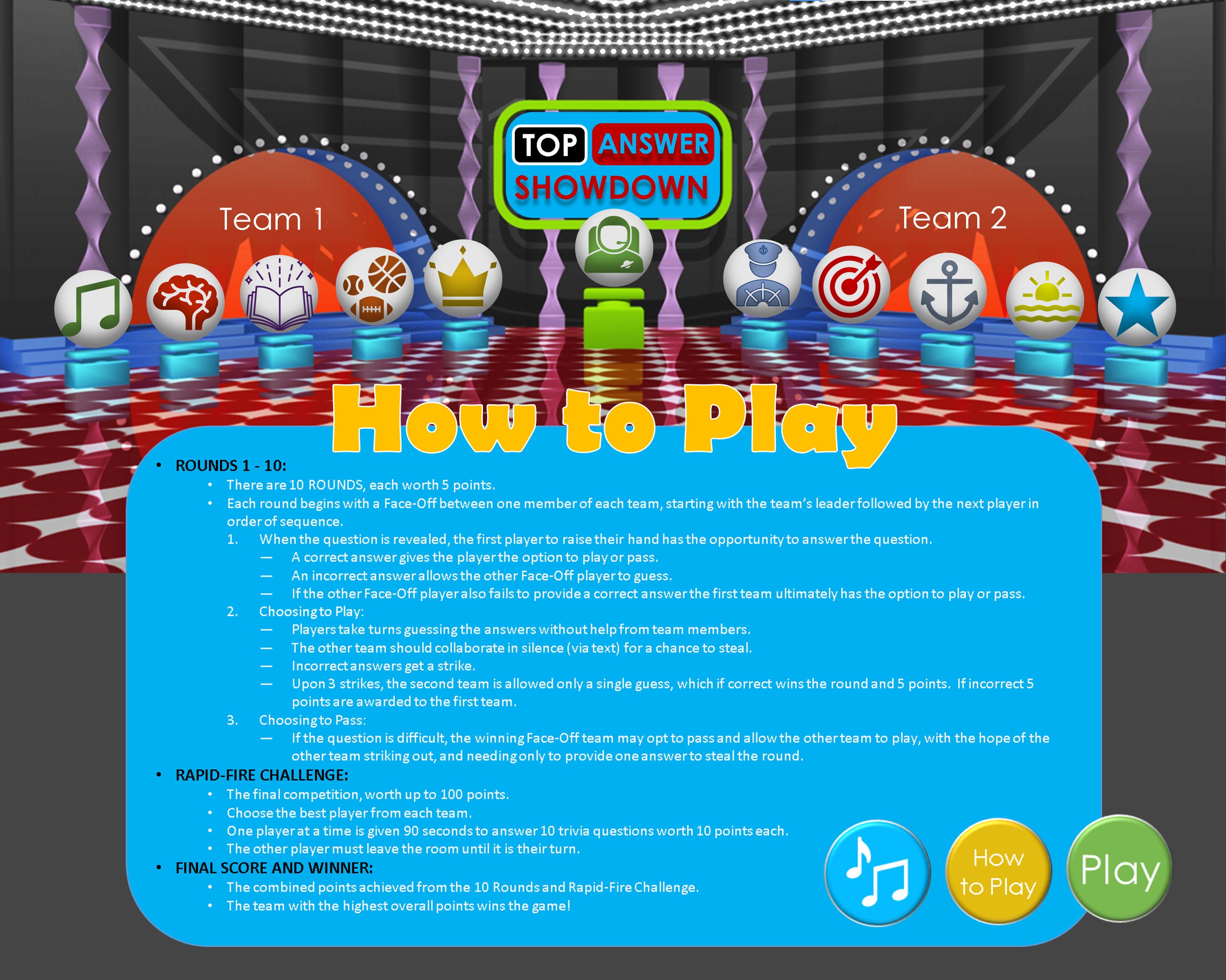 Top Answer Showdown PowerPoint Game on ZOOM Player Icons Automatic ...