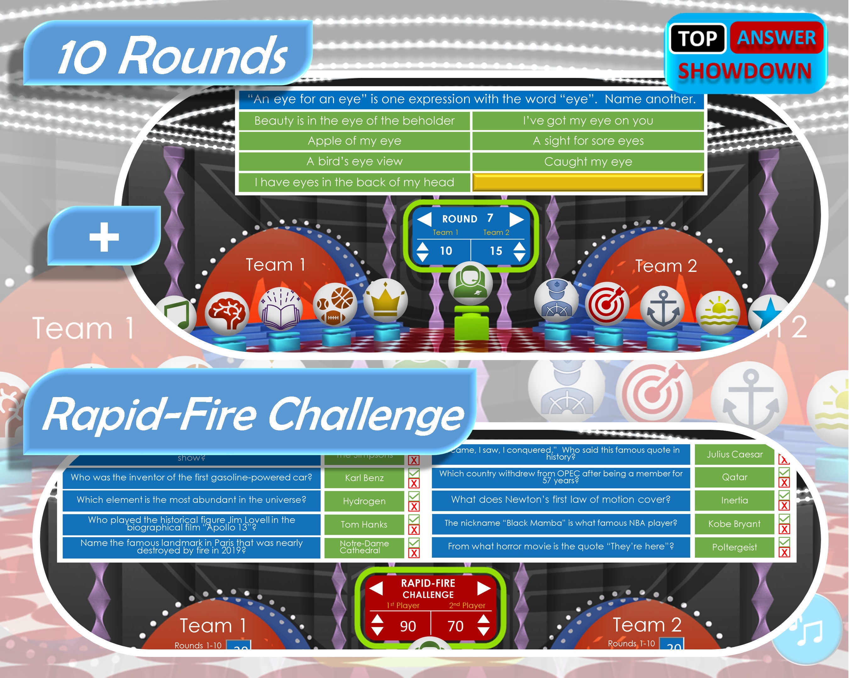 Top Answer Showdown | Powerpoint Game on ZOOM | Player Icons ...