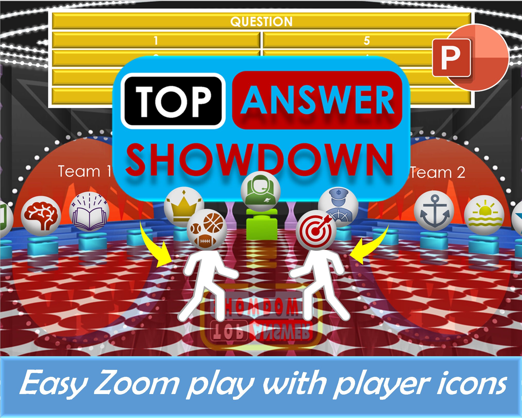 Top Answer Showdown PowerPoint Game on ZOOM Player Icons Automatic ...