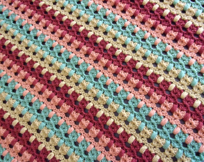 Handmade Crochet Afghan - Kittens in a Row Afghan - Throw Afghan ...