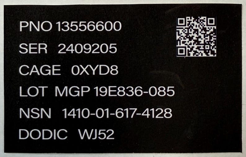 AGM-114 Hellfire Missile ID Tag Stickers: Replica Label/ Sticker ...