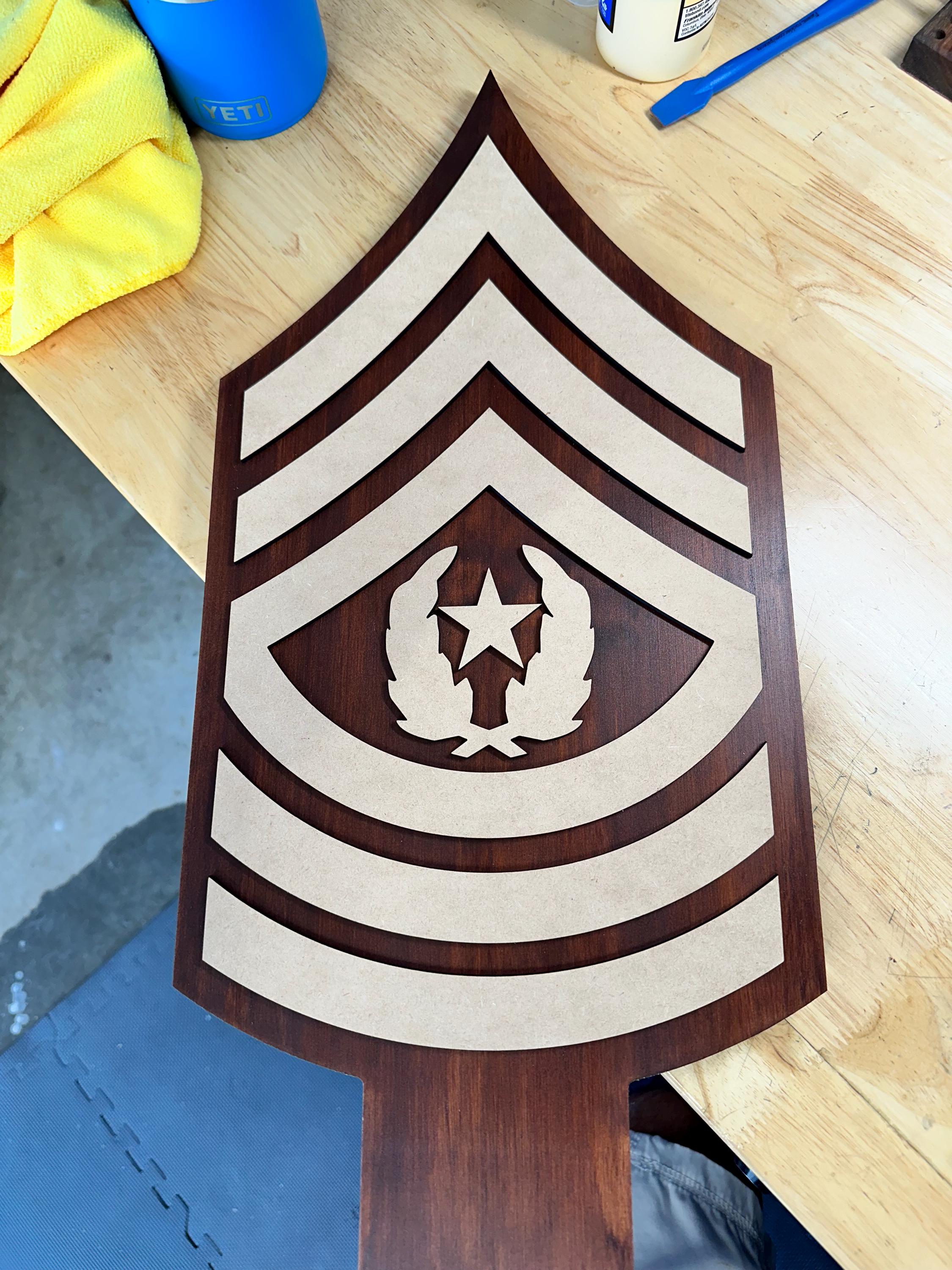 Personalized Hard Wood Military Rank Plaque 20x11 Military Plaque Award ...