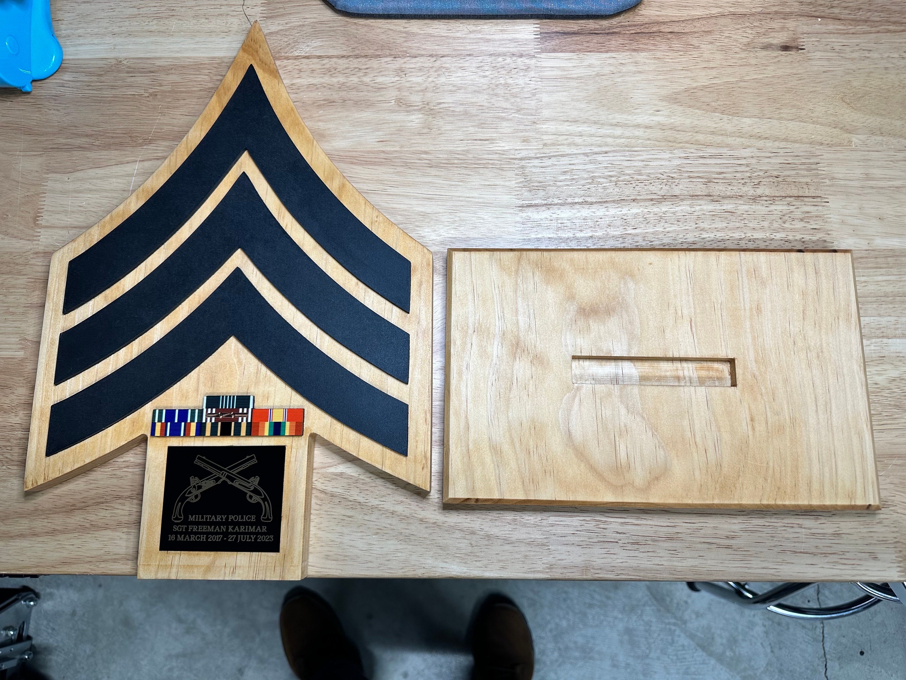 Personalized Hard Wood Military Rank Plaque 20x11 Military Plaque Award ...
