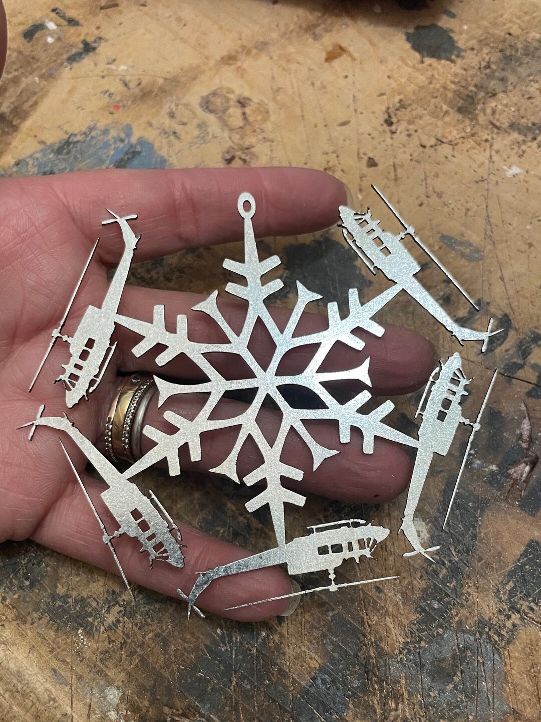 Steel UH-1 Huey Military Helicopter Snowflake Ornament ~ Metal - Etsy