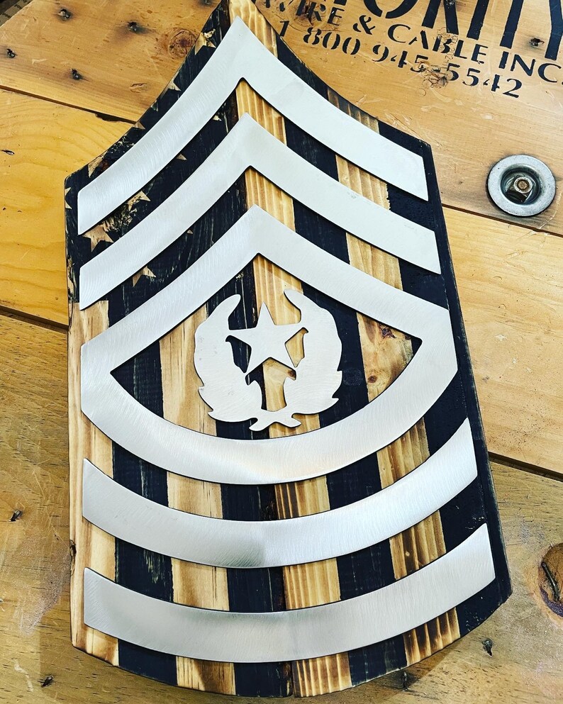 Wood and Metal US Army Rank Stripes Wall Plaque Free - Etsy