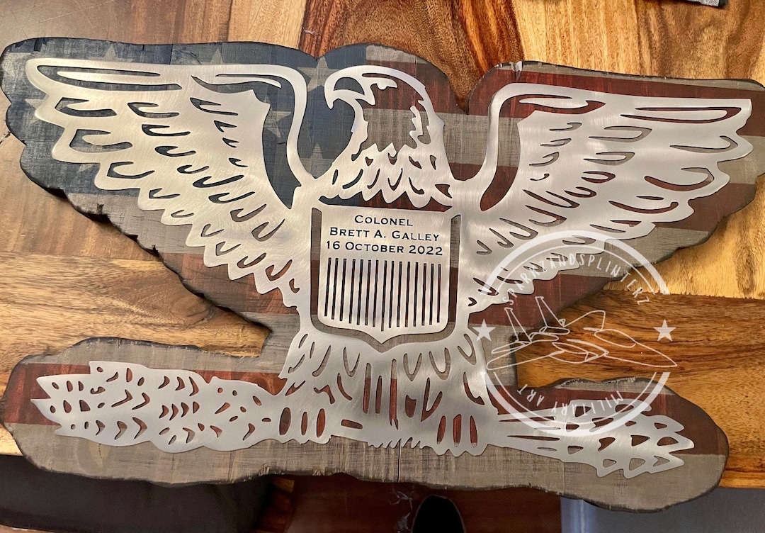 Military Officer Handmade Metal & Wood Rank Wall Plaque ~ Distressed ...