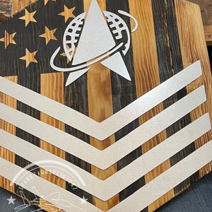 Space Force Handmade Custom Metal & Wood Rank Plaque ~ Distressed ...