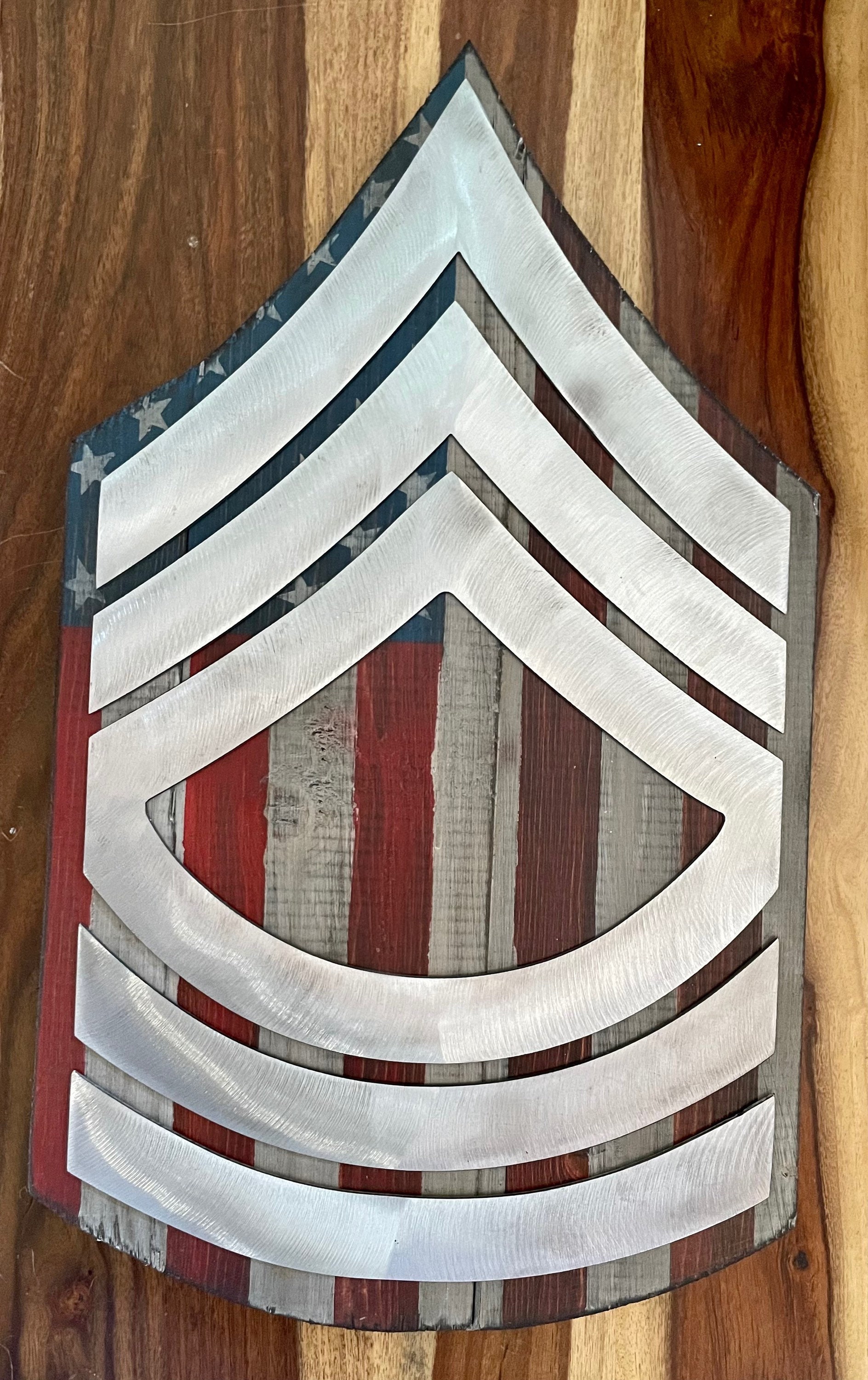 Wood and Metal US Army Rank Stripes Wall Plaque Free | Etsy