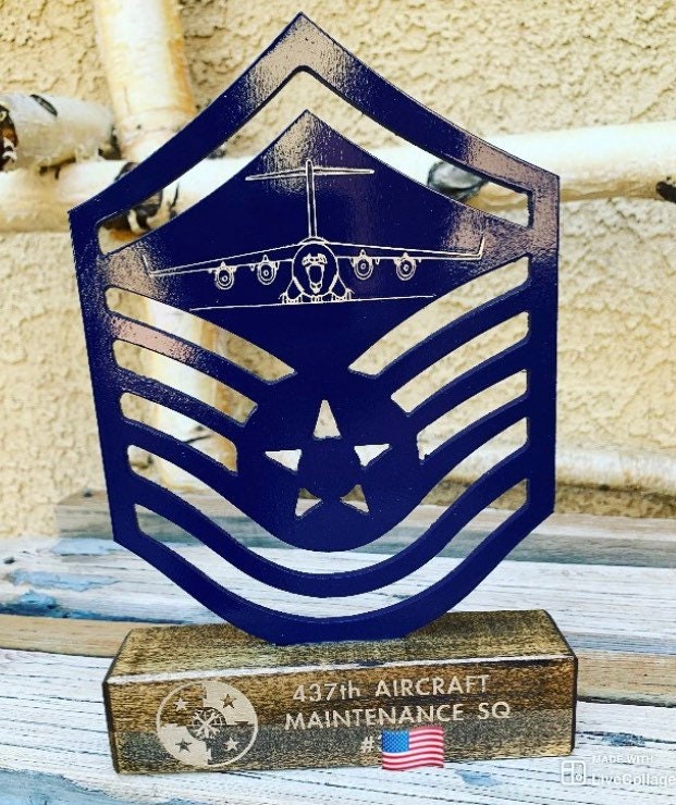 Custom Military Rank Metal and Wood Promotion Plaque Award | Etsy