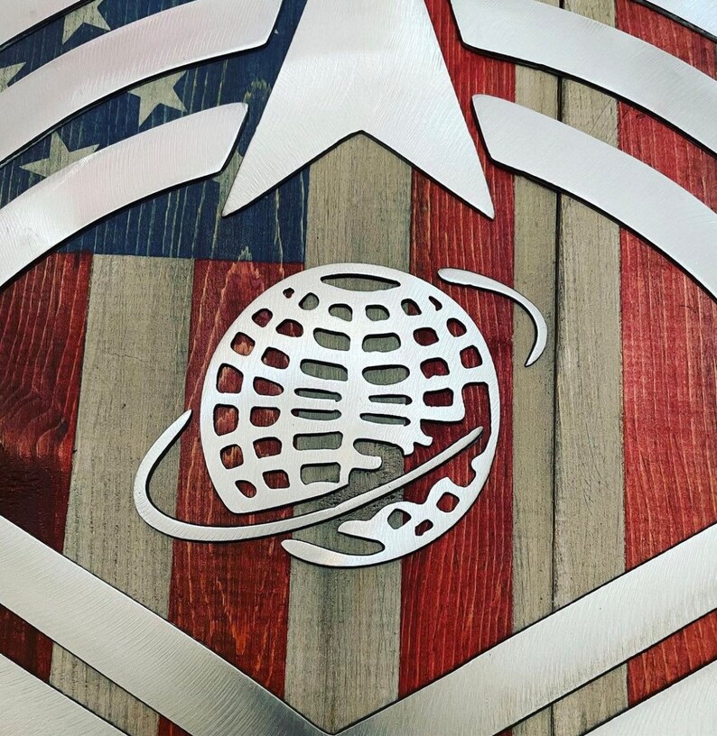 Rustic Space Force Military Rank Wall Plaque Metal & Wood - Etsy