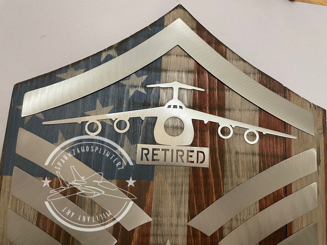 Custom Military Aircraft Retired Badge Add-on for Rank Stripes ~ STRIPE ...