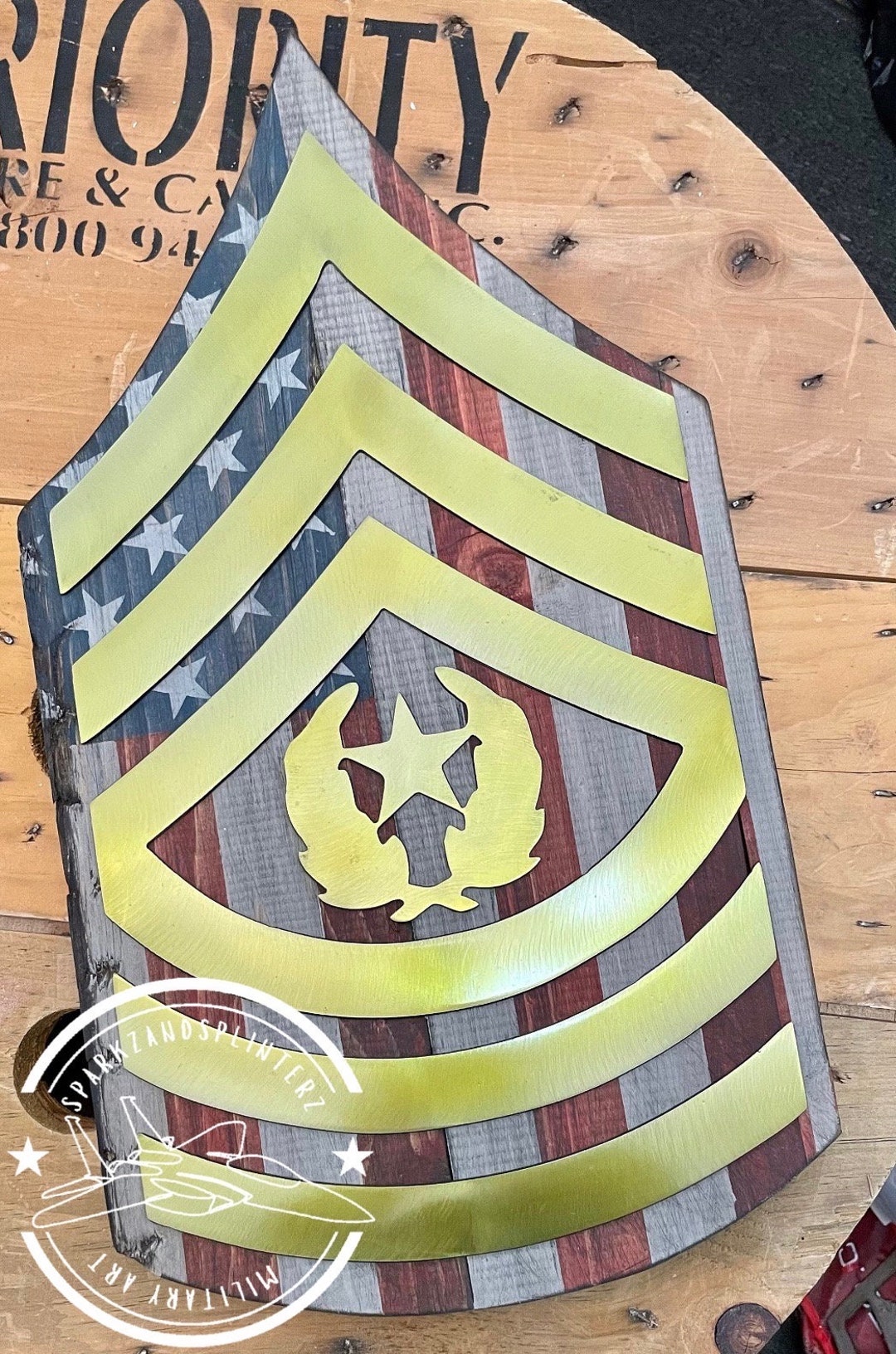 Wood and Metal US Army Rank Stripes Wall Plaque - Etsy