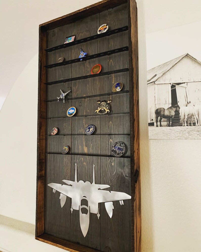 Custom Wood & Metal Military Challenge Coin Rack | Etsy