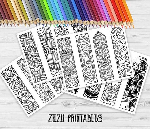 16 Coloring Mandala Bookmarks / Instant Digital Download | Etsy