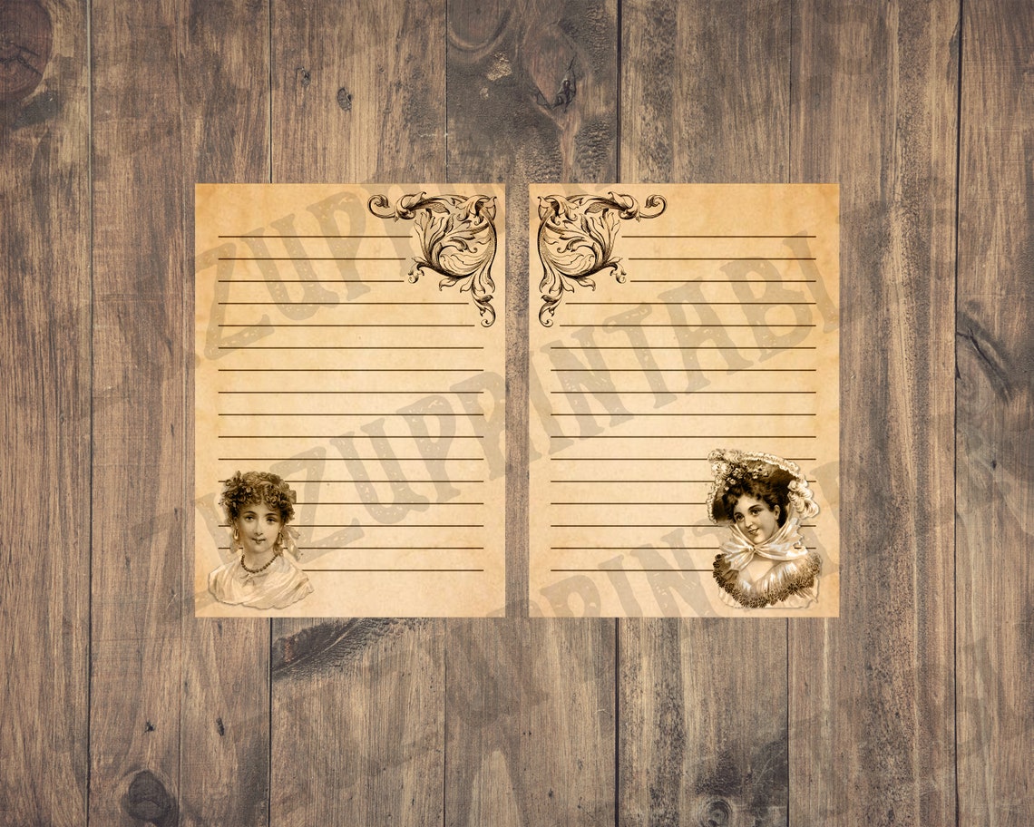 5x7 Journal Pages / Victorian Ladies / Vintage Shabby Chic / Instant ...