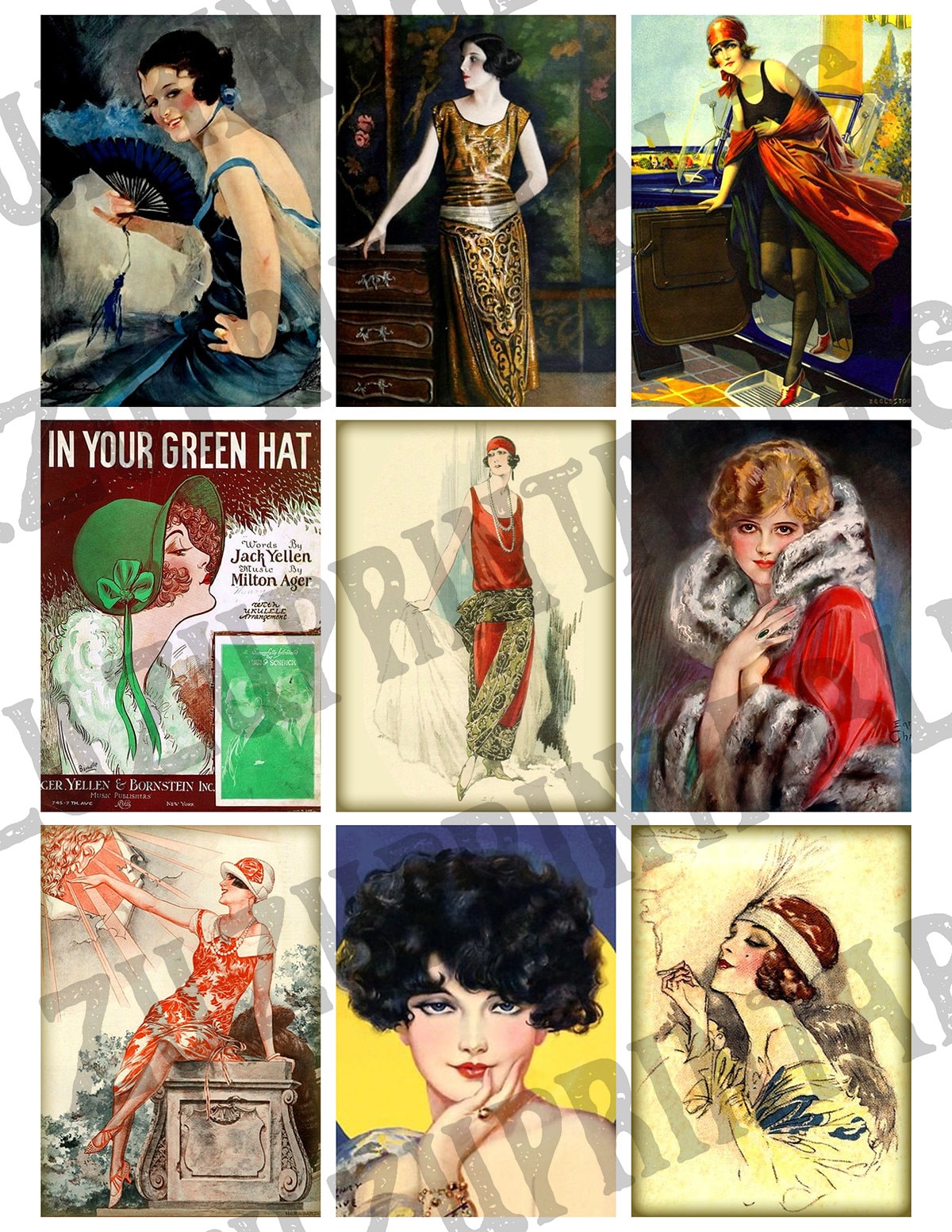 1920s Flapper Cards / 2.5 X 3.5 / Retro Junk Journal / Vintage | Etsy