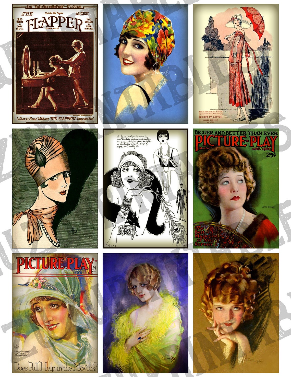 1920s Flapper Cards / 2.5 X 3.5 / Retro Junk Journal / Vintage - Etsy