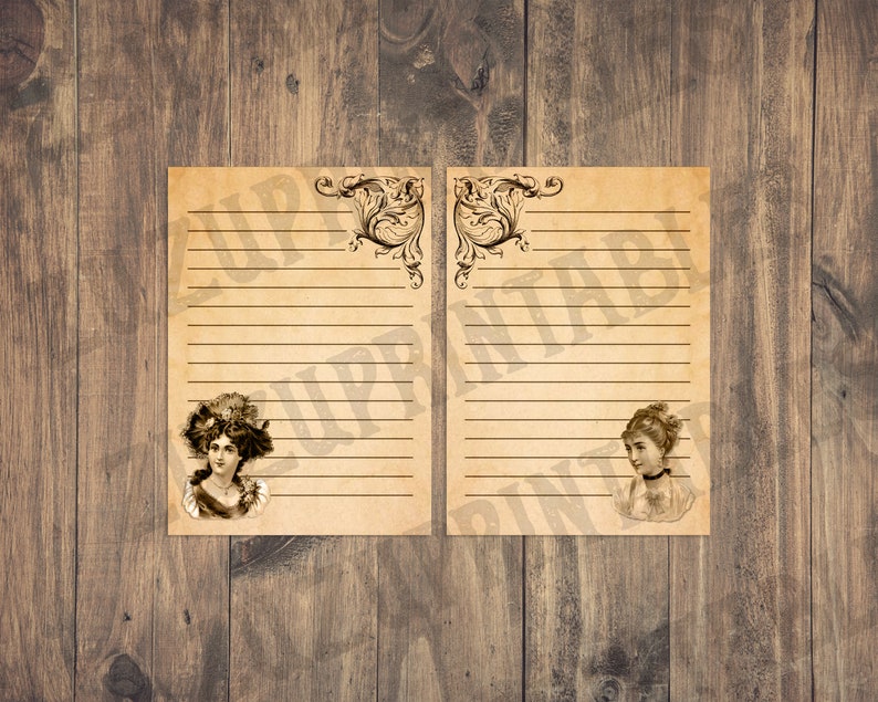 5x7 Journal Pages / Victorian Ladies / Vintage Shabby Chic / Instant ...