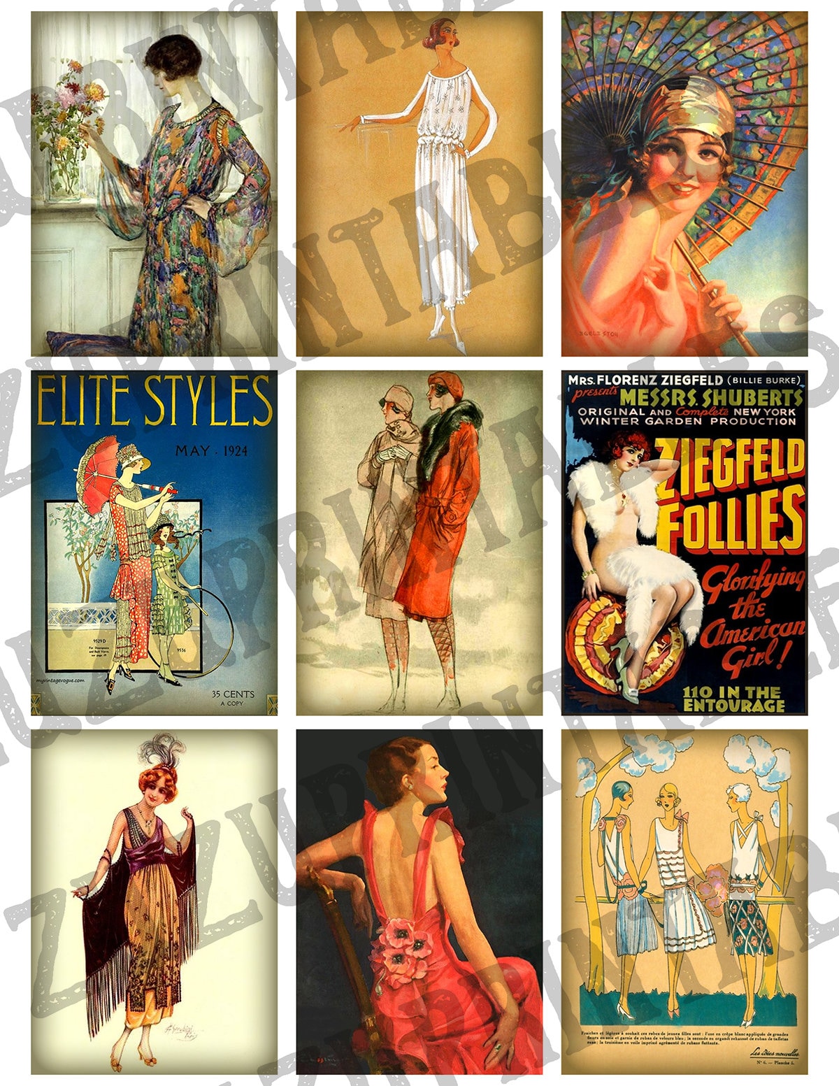 1920s Flapper Cards / 2.5 X 3.5 / Retro Junk Journal / Vintage | Etsy