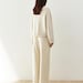 Beige Two Piece Wool Loungewear Set Knitted Matching Set Knitwear ...