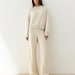 Beige Two Piece Wool Loungewear Set Knitted Matching Set Knitwear ...