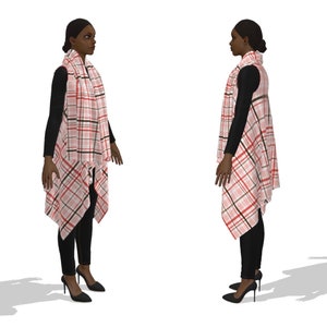 Rectangle Waterfall Vest PDF Sewing Pattern / Sleeveless Coat Jacket ...