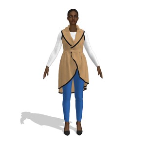 Circle Waterfall Vest PDF Sewing Pattern / Sleeveless Circular Coat ...