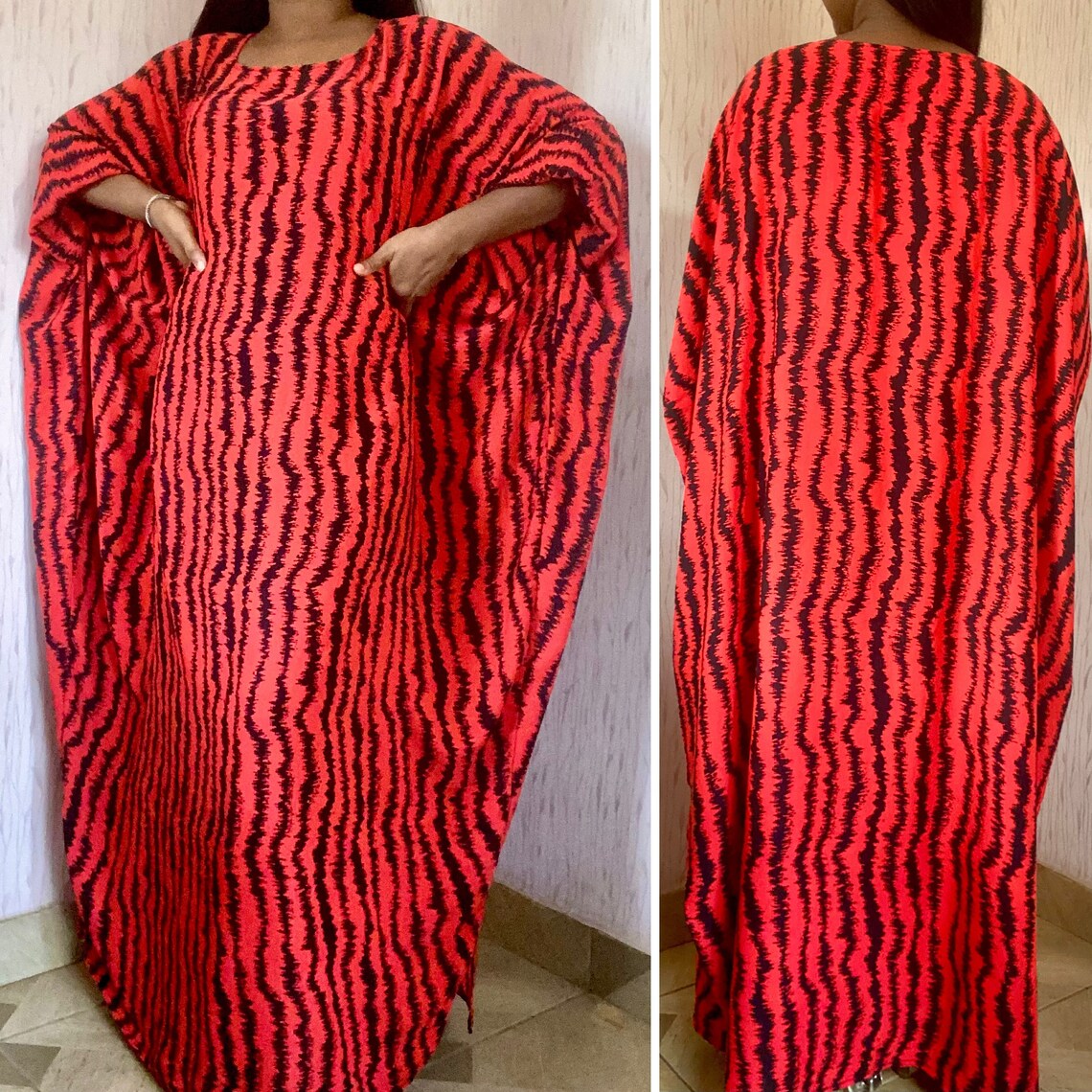 PDF Sewing Pattern Elastic Sleeves Kaftan With Tie Belt / - Etsy