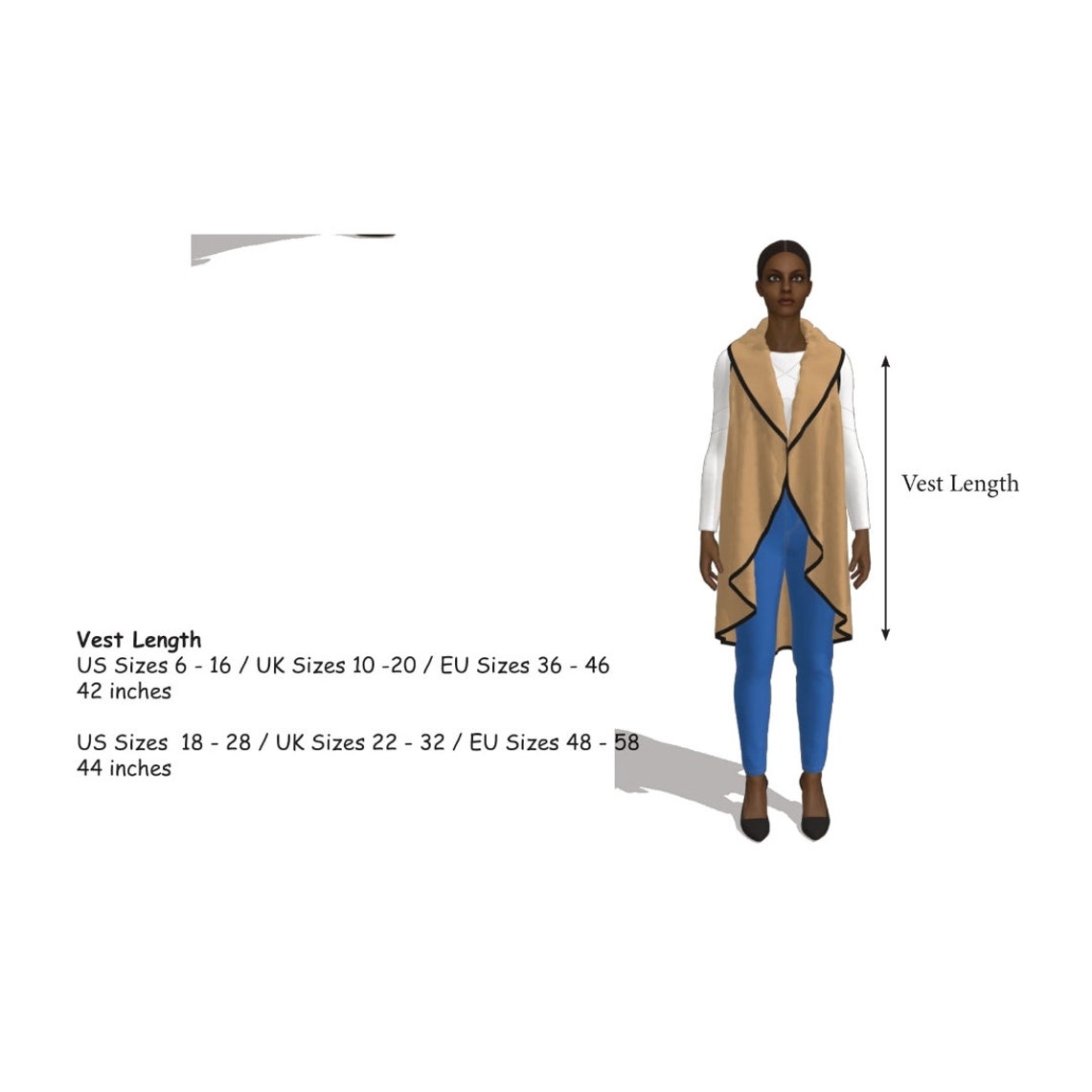 Circle Waterfall Vest PDF Sewing Pattern / Sleeveless Circular - Etsy