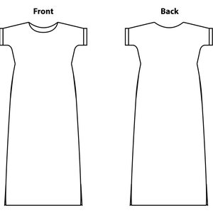 PDF Sewing Pattern Short Cuff Sleeve Maxi Dress With Side Pockets ...