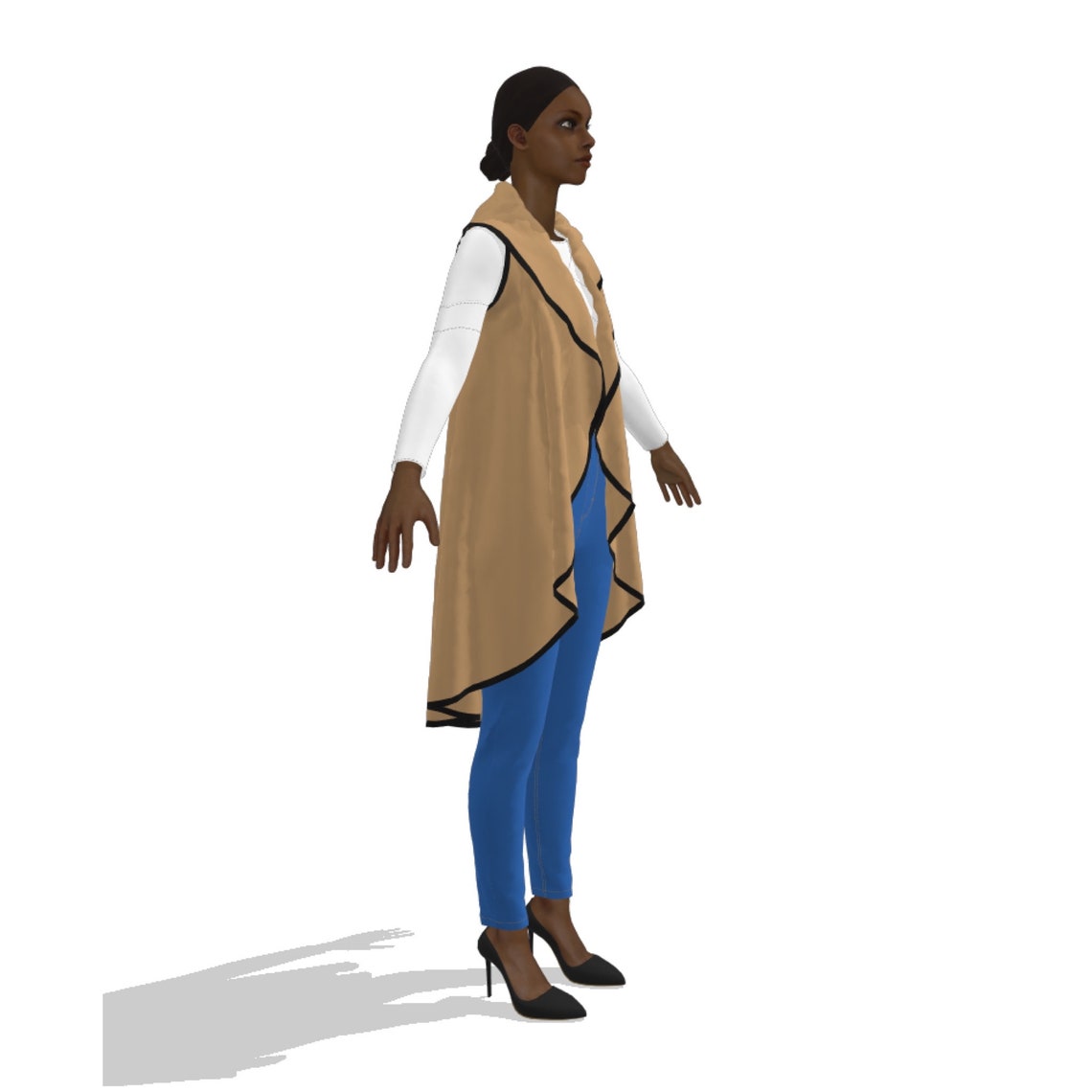 Circle Waterfall Vest PDF Sewing Pattern / Sleeveless Circular - Etsy