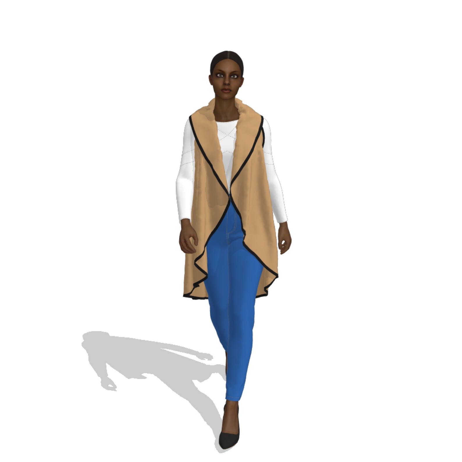 Circle Waterfall Vest PDF Sewing Pattern / Sleeveless Circular Coat ...