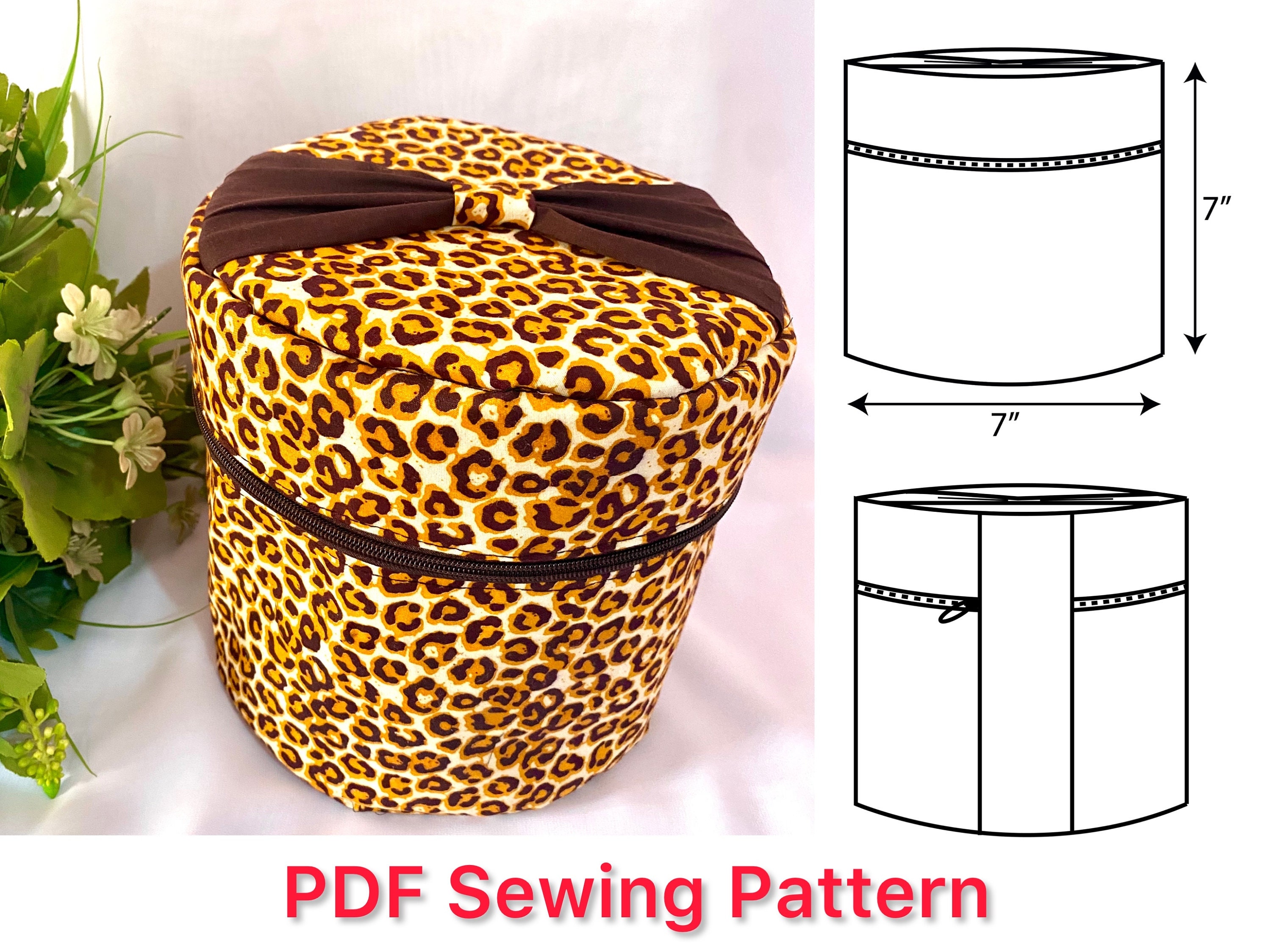 Mini Storage Bag PDF Sewing Pattern / Makeup Cosmetic Circle - Etsy