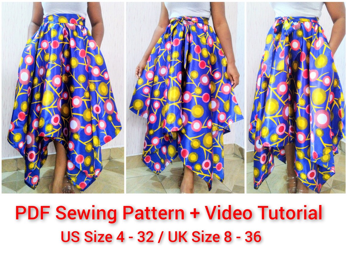 Handkerchief Hem / Square Skirt PDF Sewing Pattern With Video | Etsy