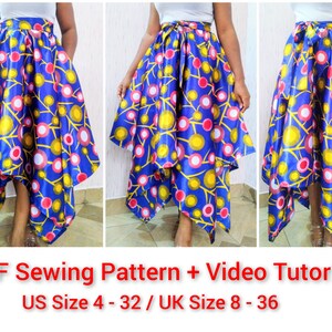 Handkerchief Hem / Square Skirt PDF Sewing Pattern With Video | Etsy