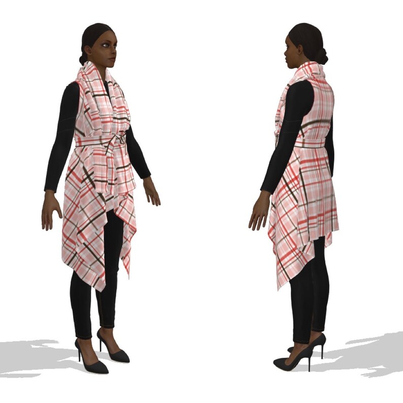 Rectangle Waterfall Vest PDF Sewing Pattern / Sleeveless Coat - Etsy