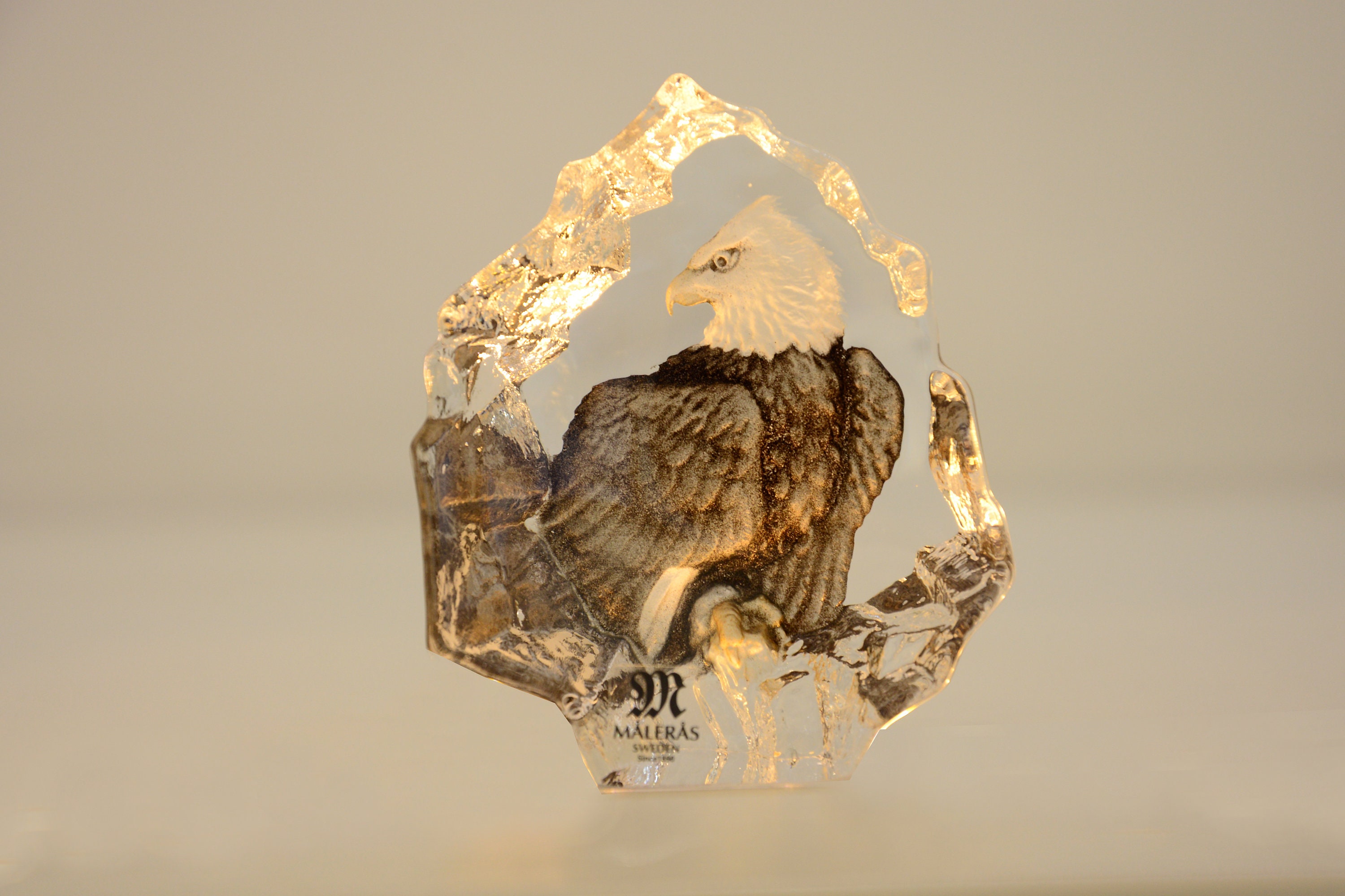 Mini Bald Eagle Crystal Sculpture By Mats Jonasson Maleras Etsy