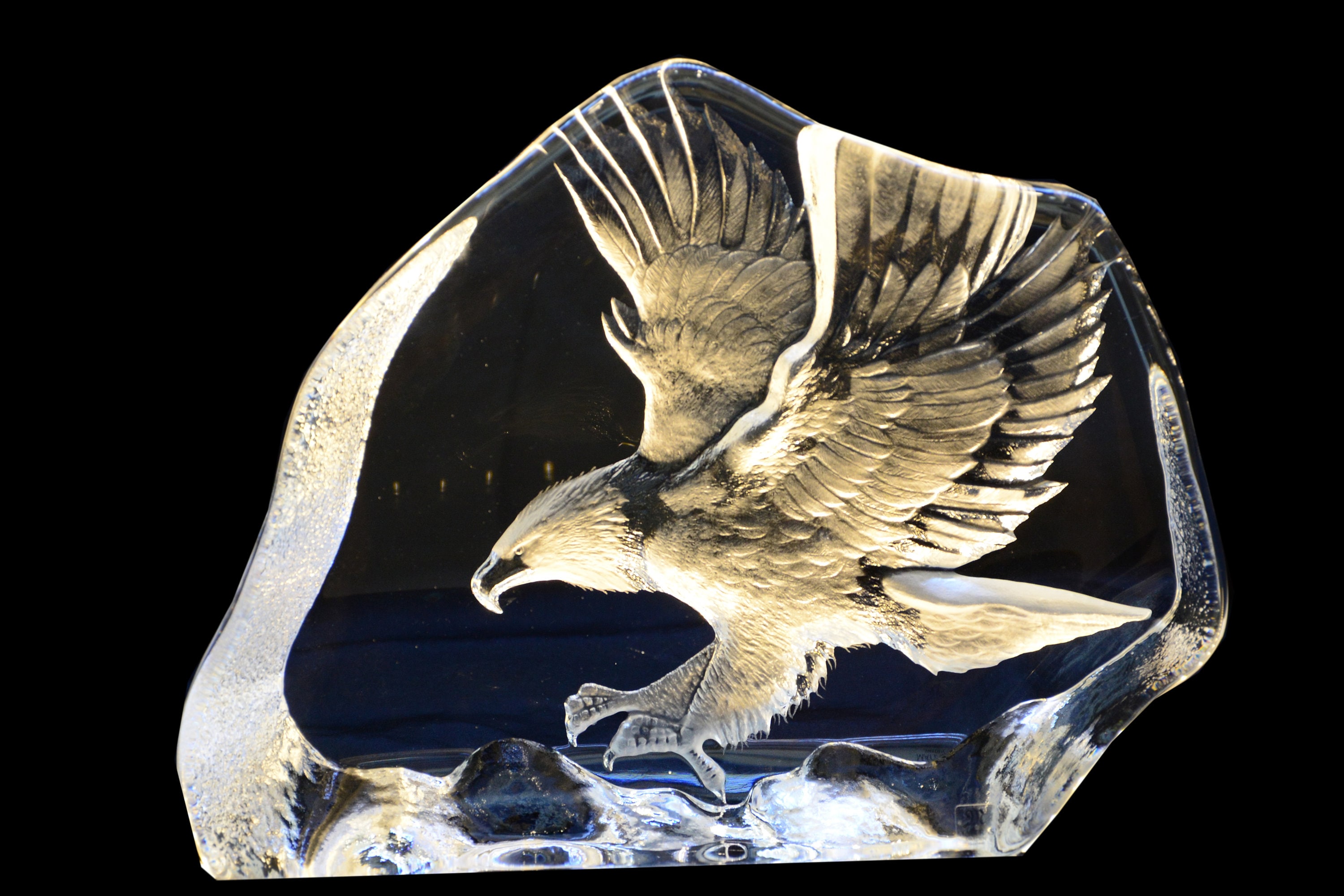 Eagle Crystal Sculpture By Mats Jonasson Maleras Sweden Etsy Uk