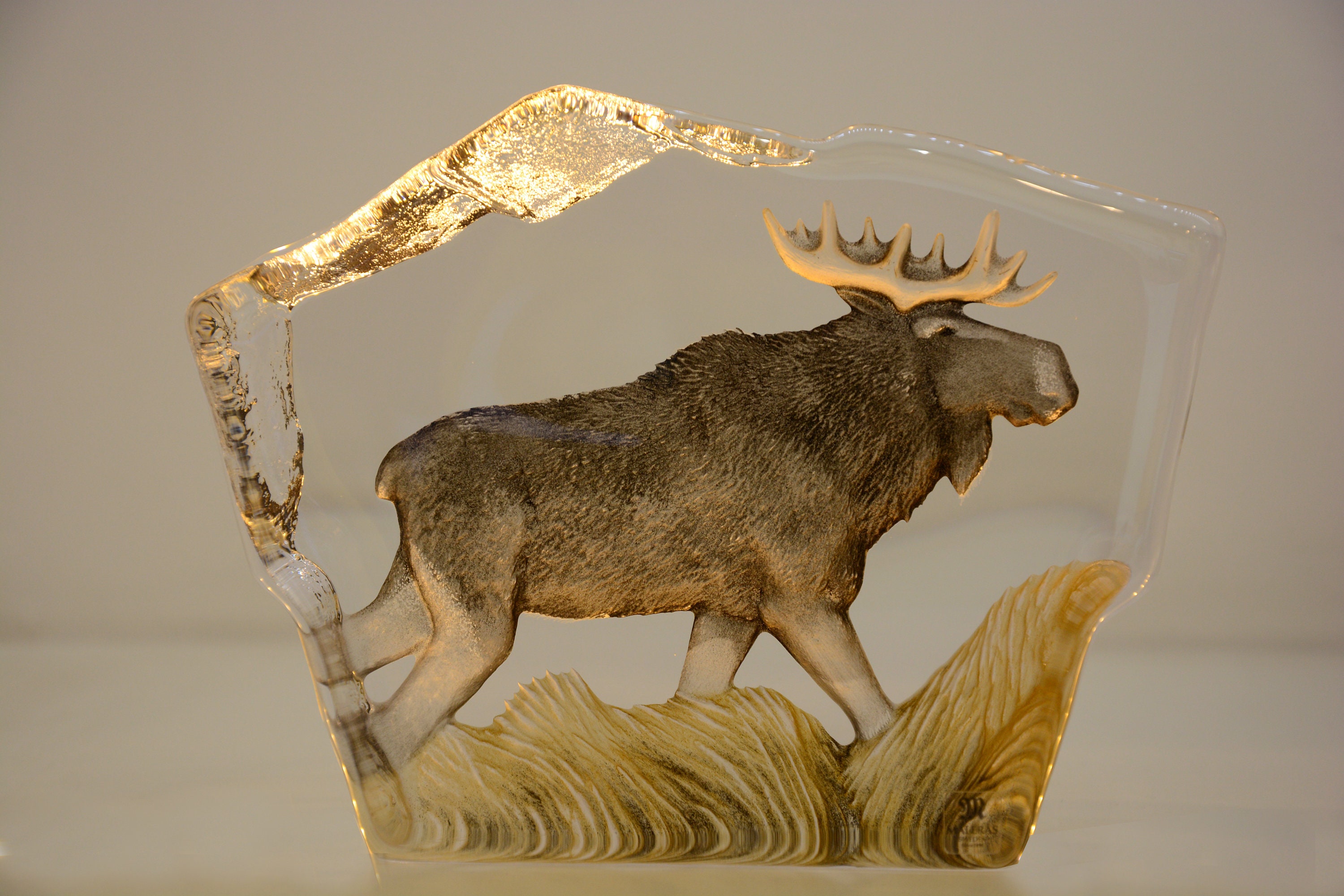 Moose Crystal Sculpture by Mats Jonasson, Maleras, Sweden - Etsy