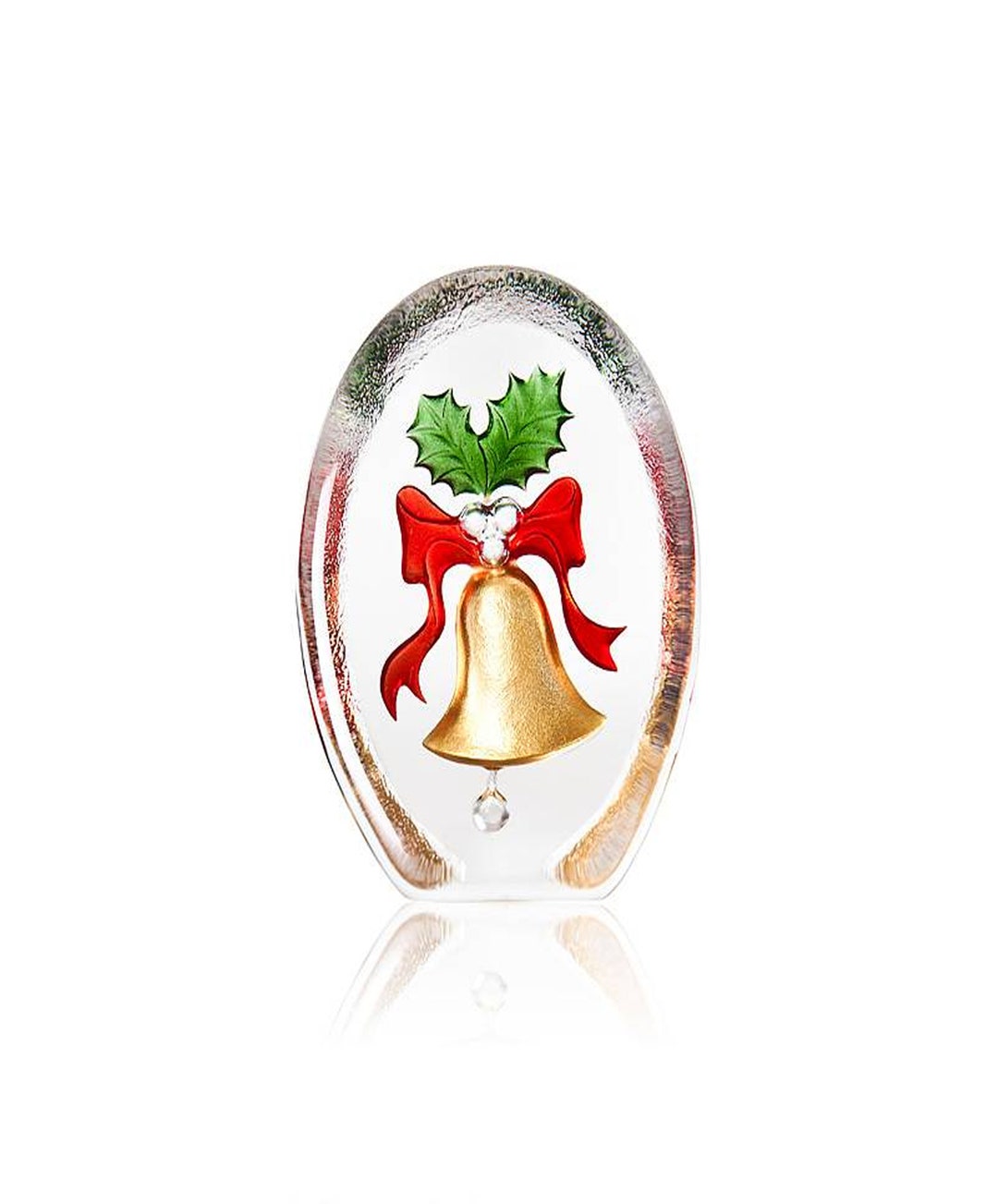 Bell and Mistletoe Crystal Sculpture by Mats Jonasson, Maleras, Sweden ...