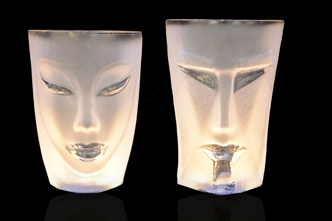 Water Crystal Glass Set 2 Pcs Sculpture by Mats Jonasson, Maleras ...