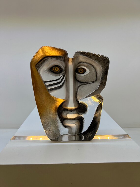 Domino Gold Glass Sculpture By Mats Jonasson Sweden Etsy