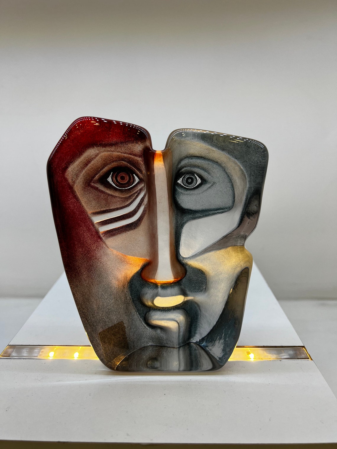 Domino Red Glass Sculpture by Mats Jonasson Sweden - Etsy