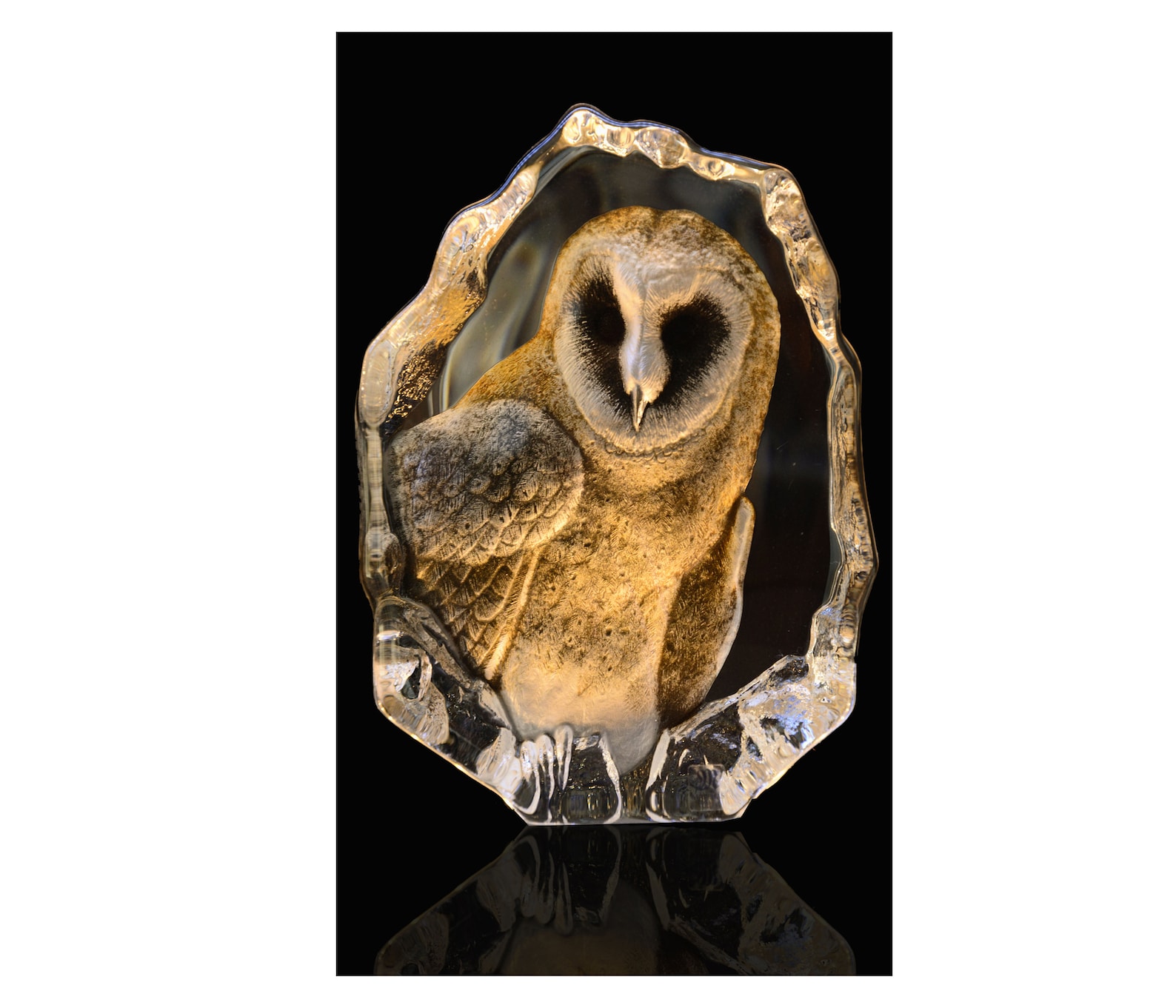 Owl Crystal Sculpture By Mats Jonasson Maleras Sweden Etsy