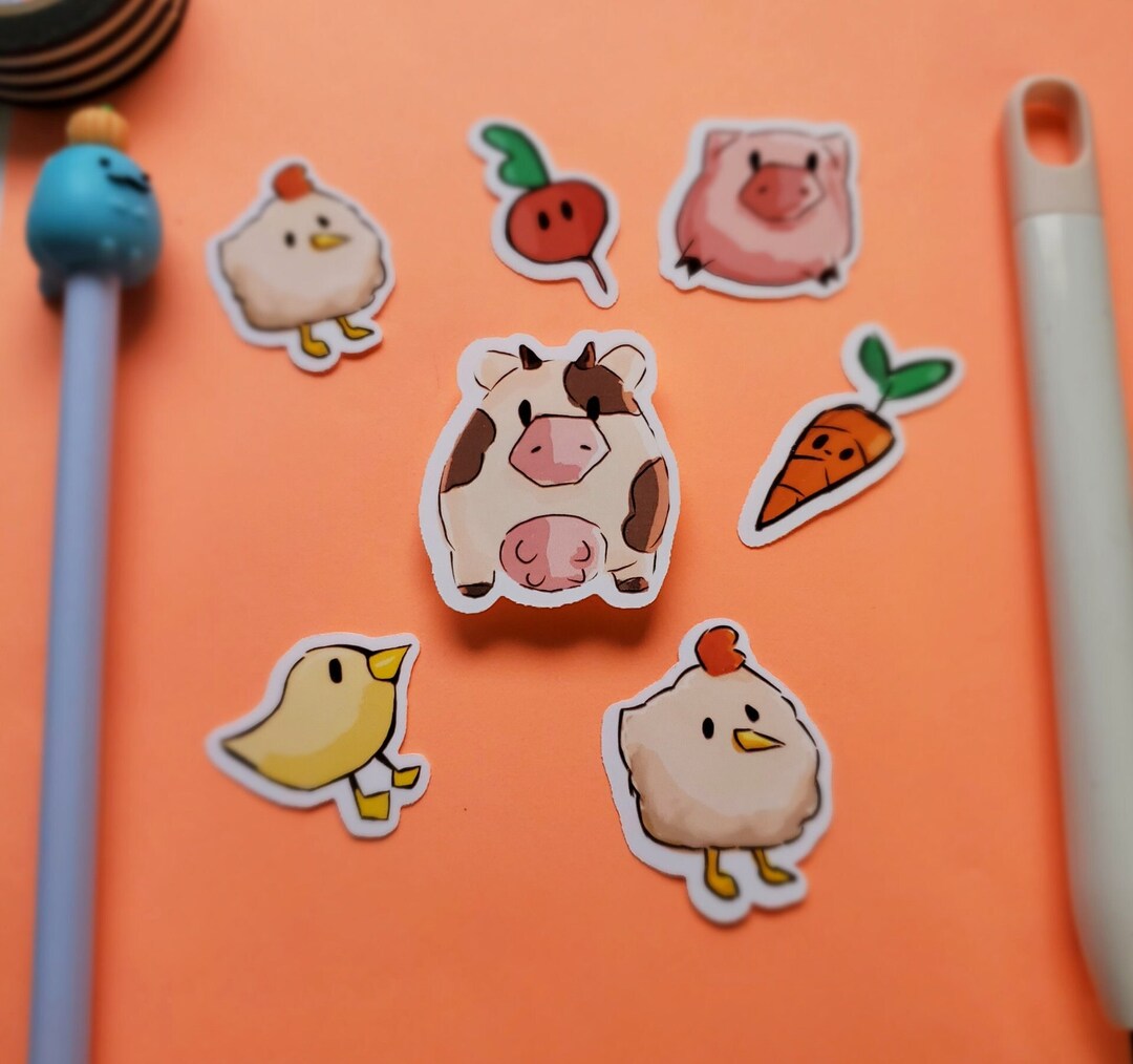 Cute Farm Animal Sticker Pack - Etsy