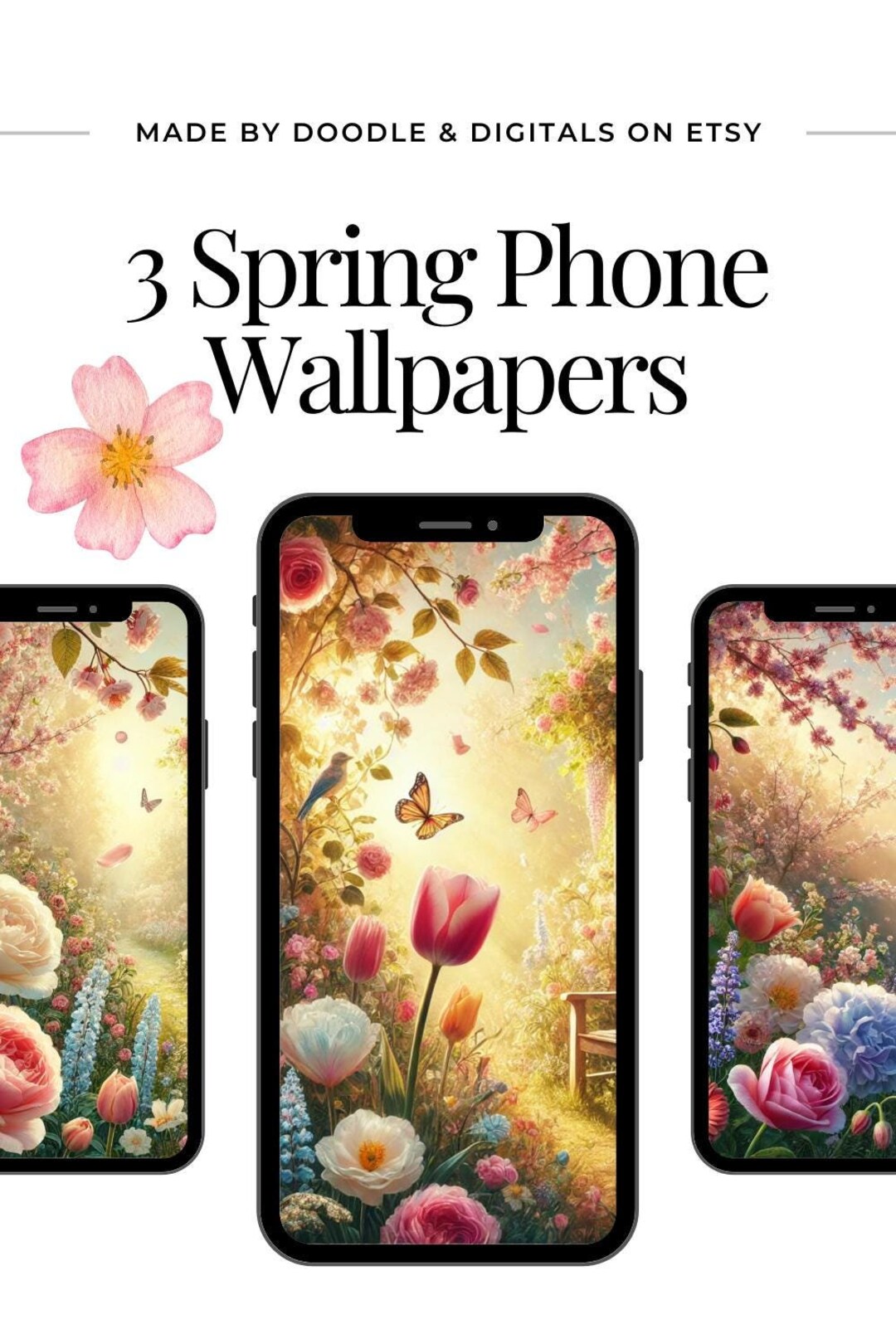 Spring Floral iPhone Wallpapers | Aesthetic Bloom Digital Download ...
