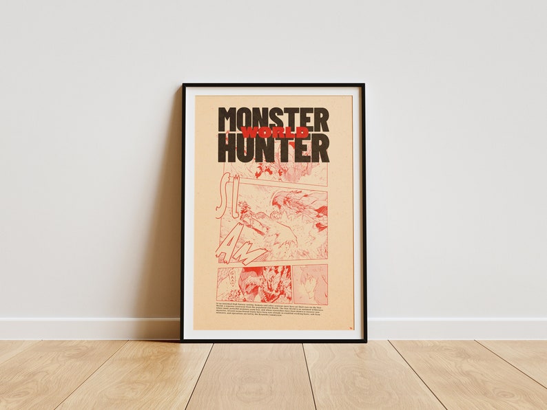 Monster Hunter World Digital Poster Gaming Room Decoration Video Game ...