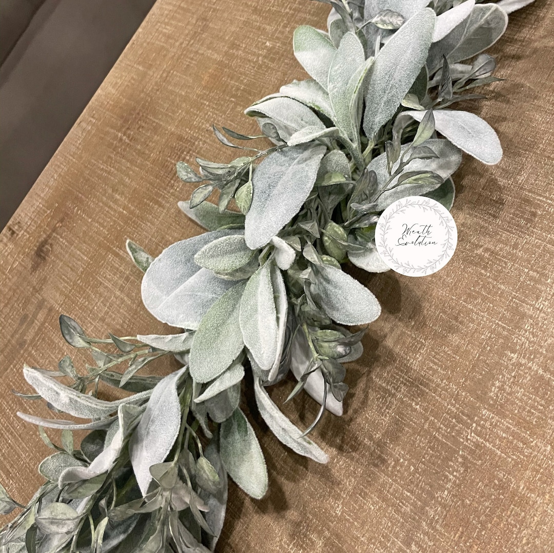 Lambs Ear Garland, Year Round Garland, Spring Mantle Decor, Eucalyptus ...